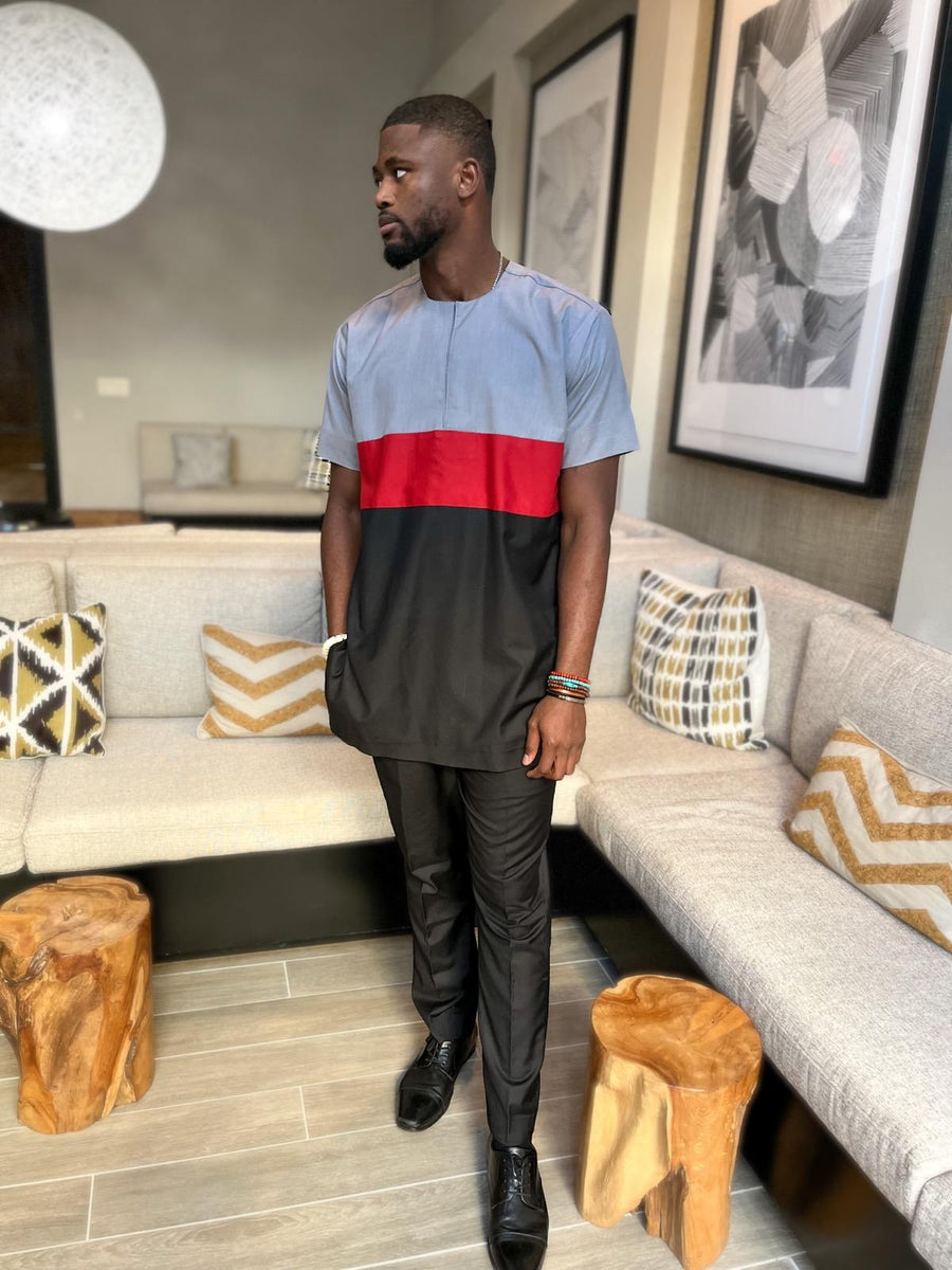 Red Stripe Grey and Black Senator Suit – Yoma Fashion Boutique